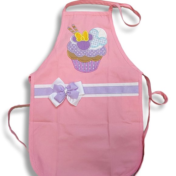 Other | Pink Girl Apron Minnie Mickey Girls Apron Cooking Kids Apron ...